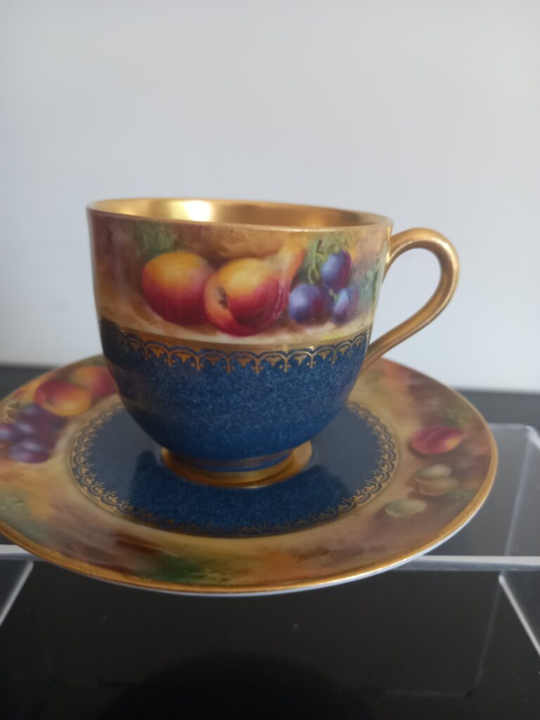 Royal Worcester Cup and Saucer - Take a Walk Down Porcelain